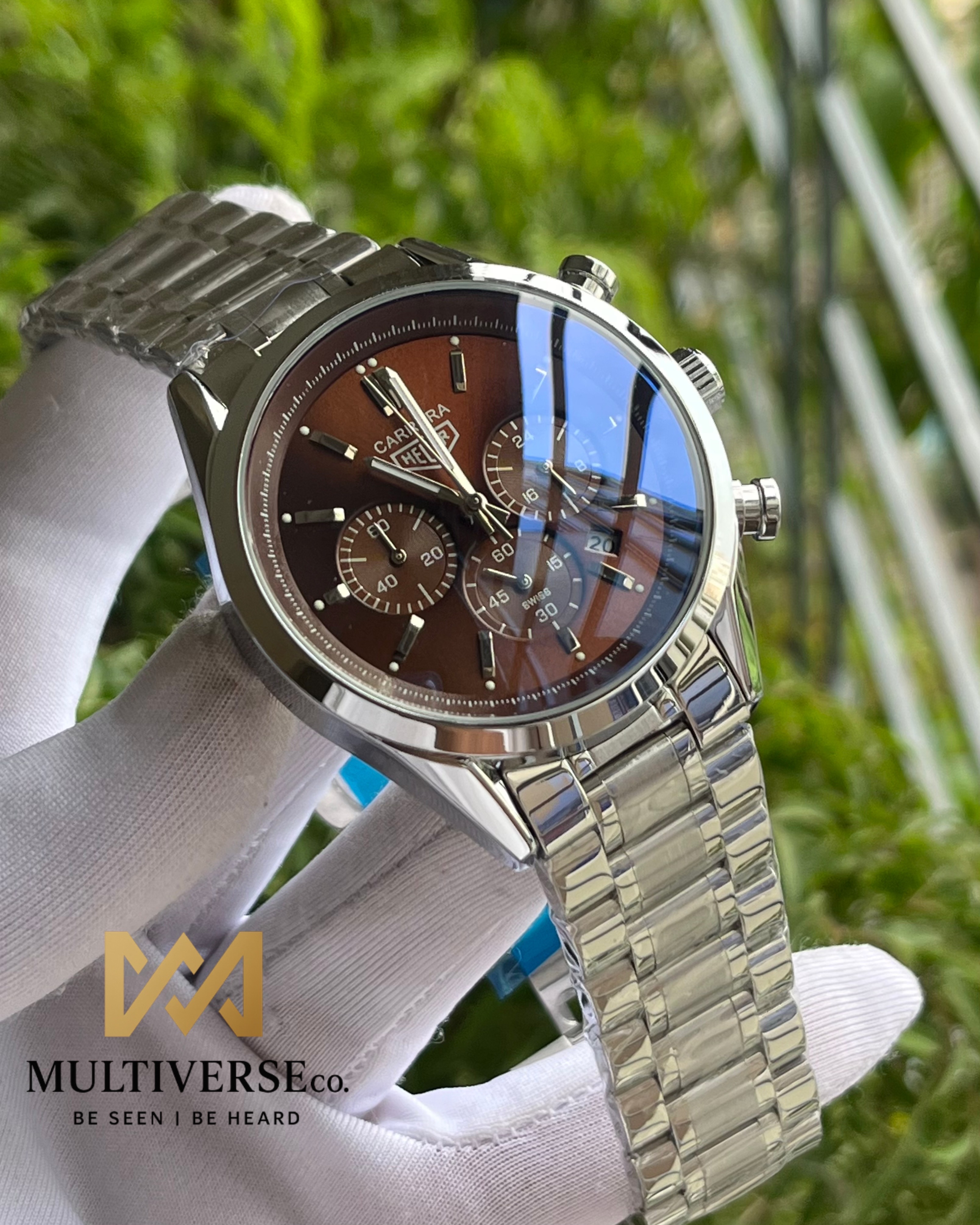 TAG 1969 BROWN DIAL SILVER CHAIN (AA) | WATCH MULTIVERSE