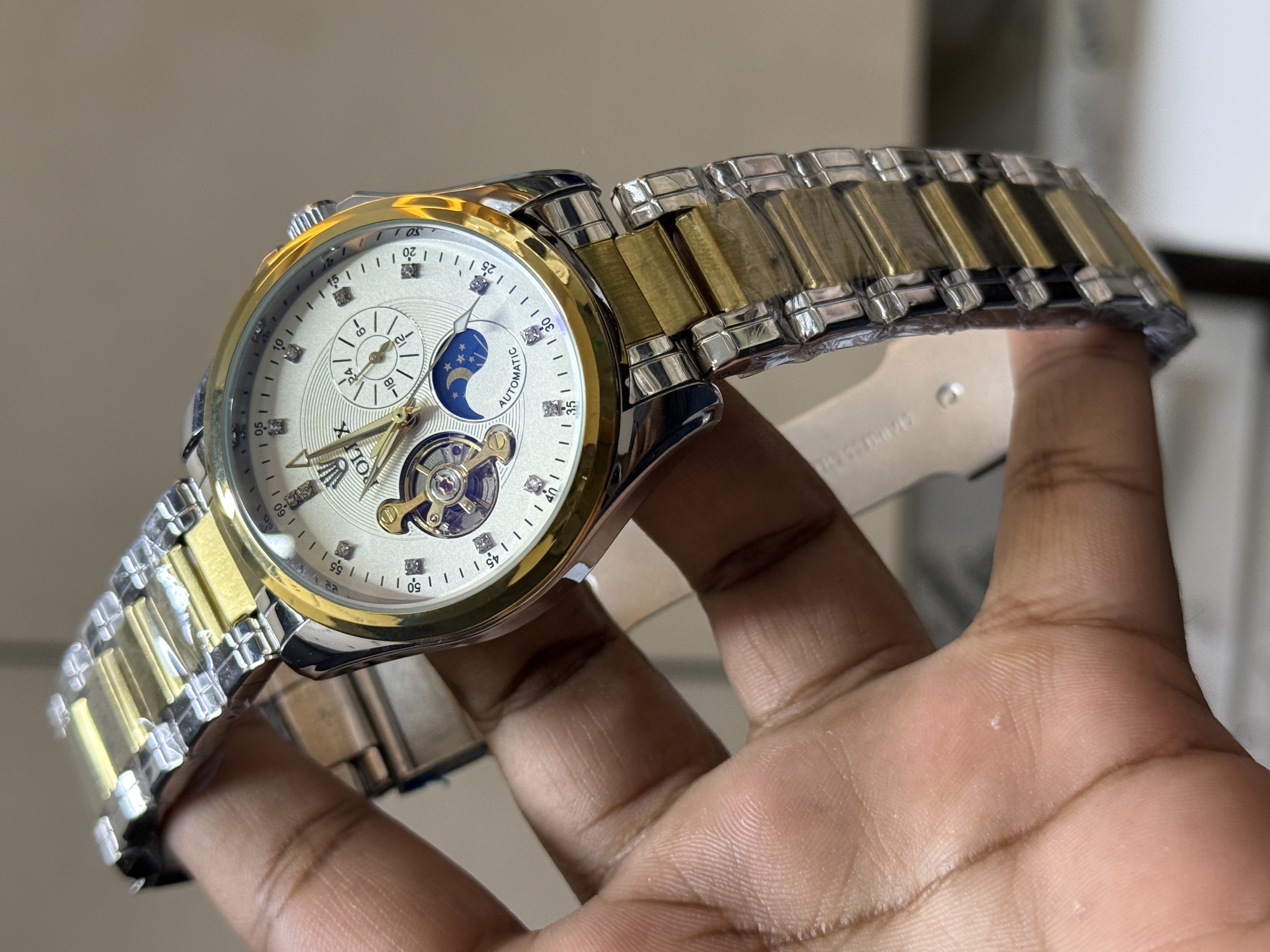 ROLEX OPEN HEART AUTOMATIC CHAIN WHITE DIAL | Watch Legion BD
