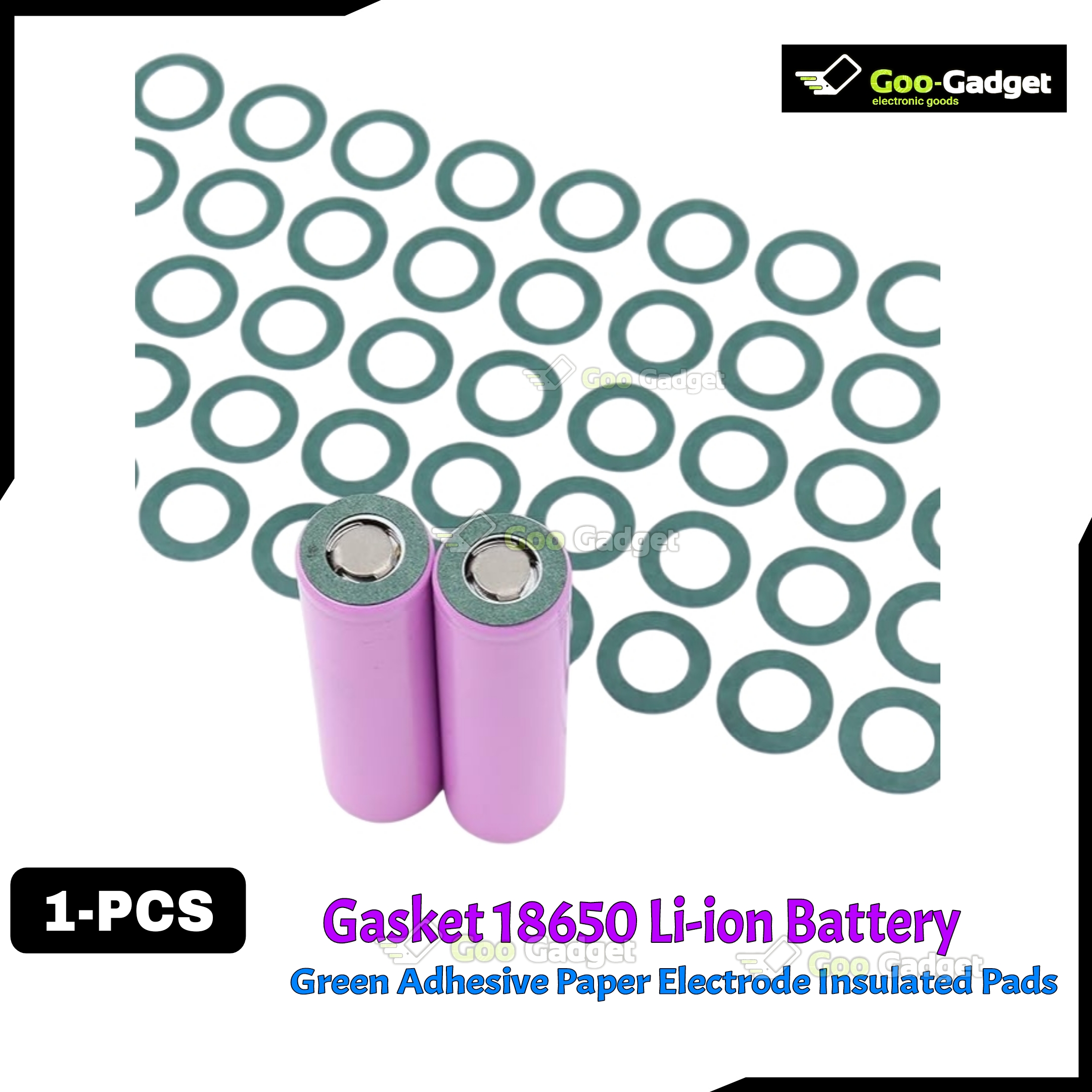 18650 Li-ion Battery Insulation Gasket Pack | Green Adhesive Paper ...