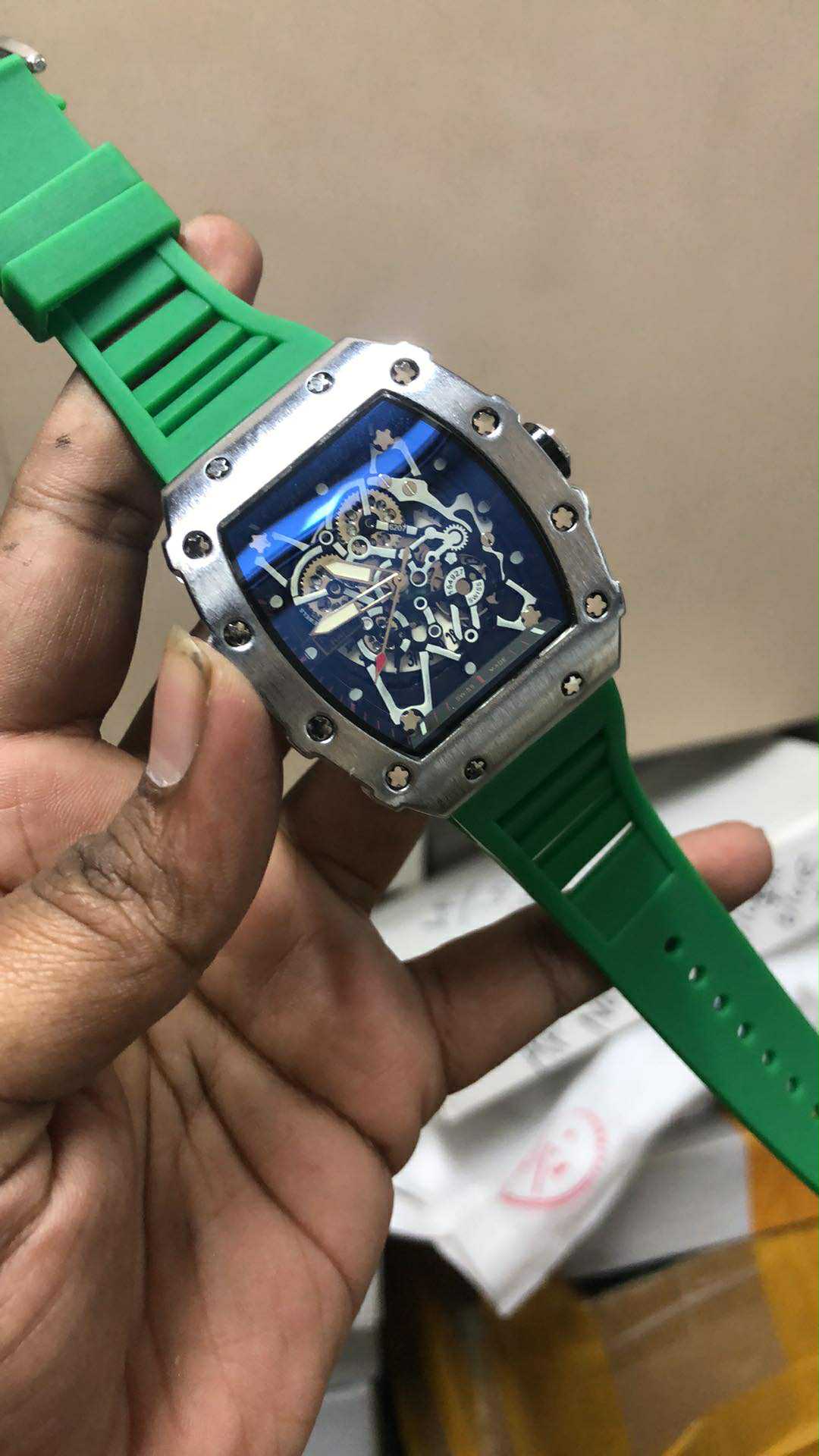 RM SILVER CASE GREEN BELT | Watch Legion BD