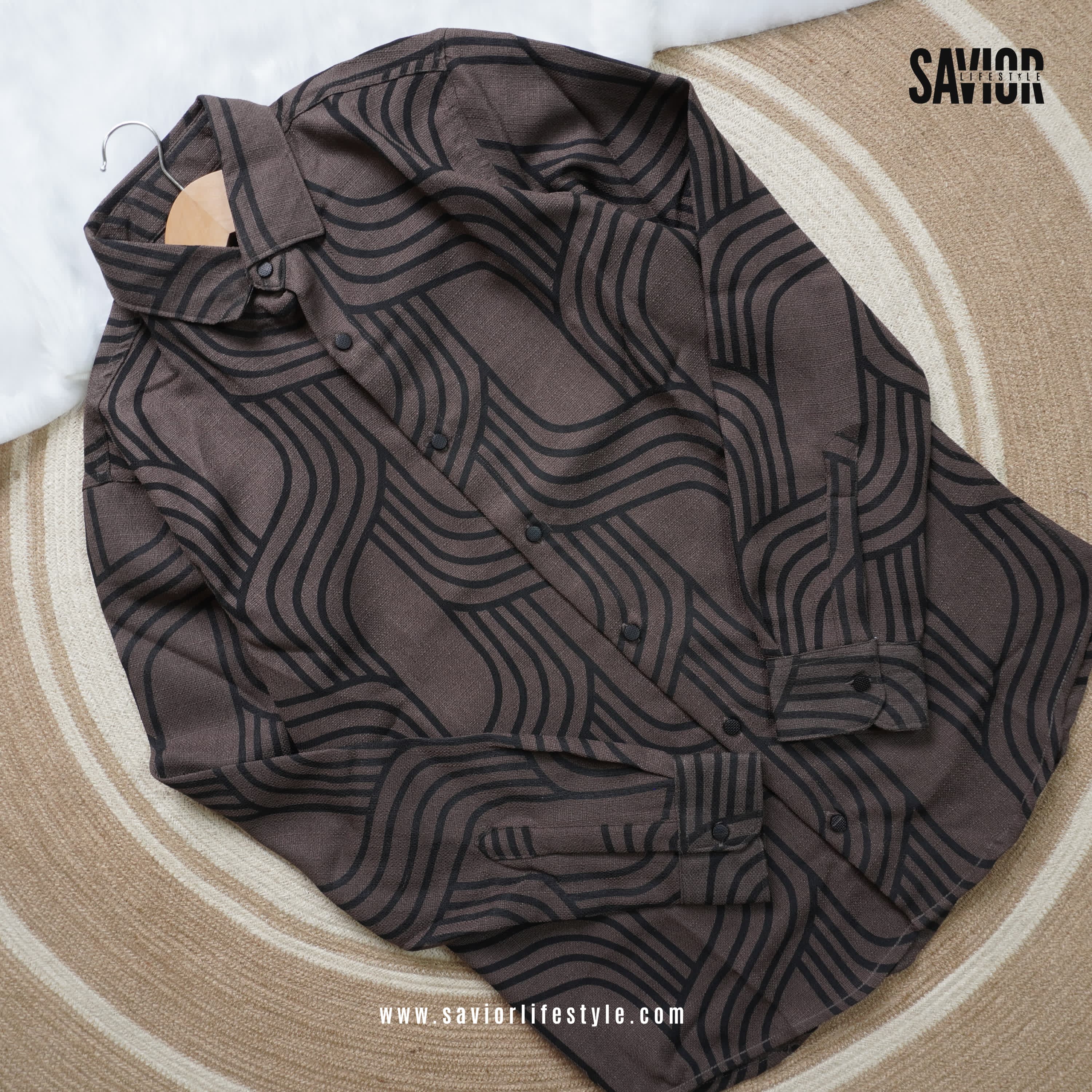 Chocolate Maze - Dobby Fabric Full Sleeve | Savior Lifestyle
