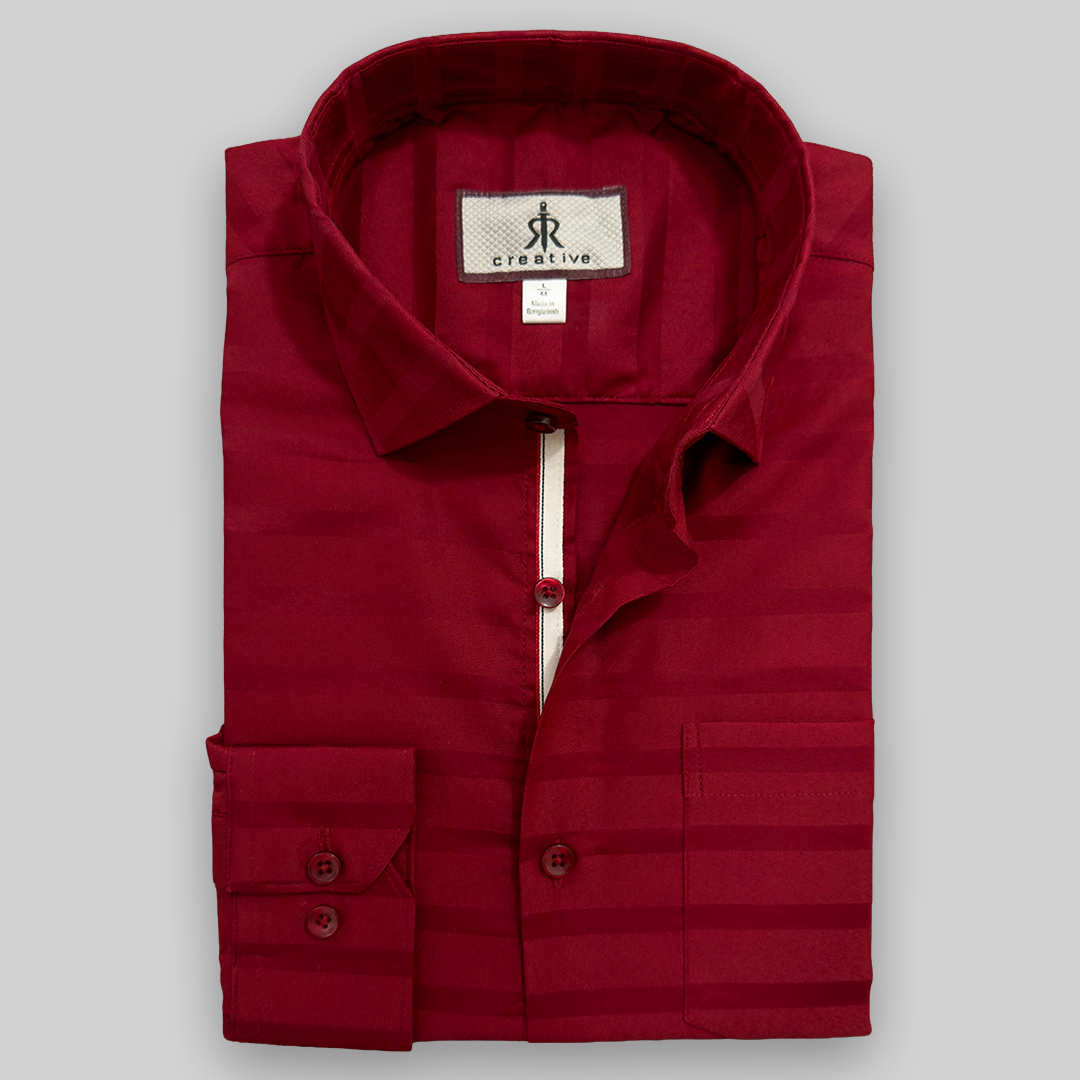 Stripe Maroon Shirt | RR Creative
