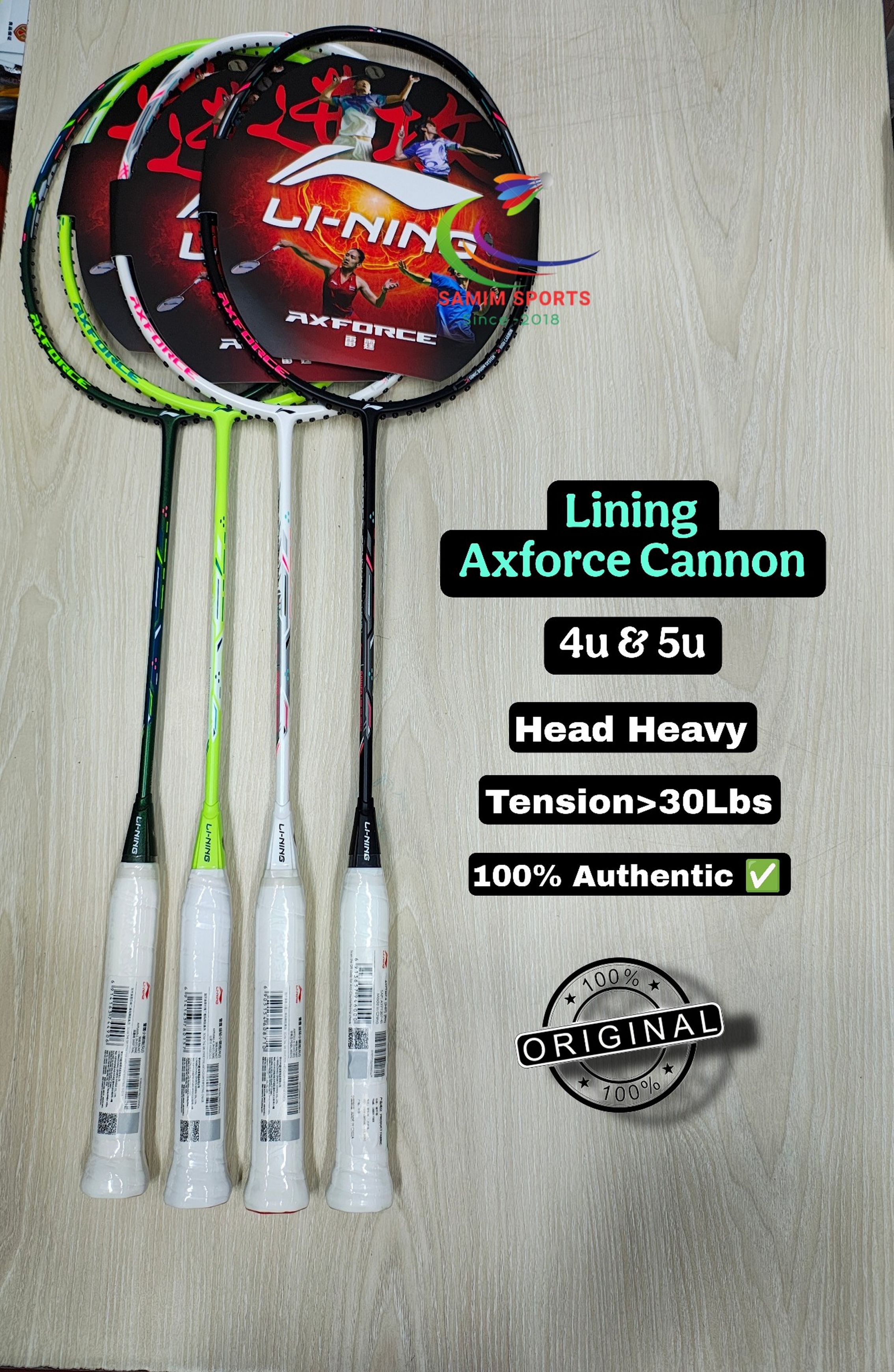 Li-Ning Axforce Cannon Badminton Racket! Head heavy 4u&5u | SAMIM sports