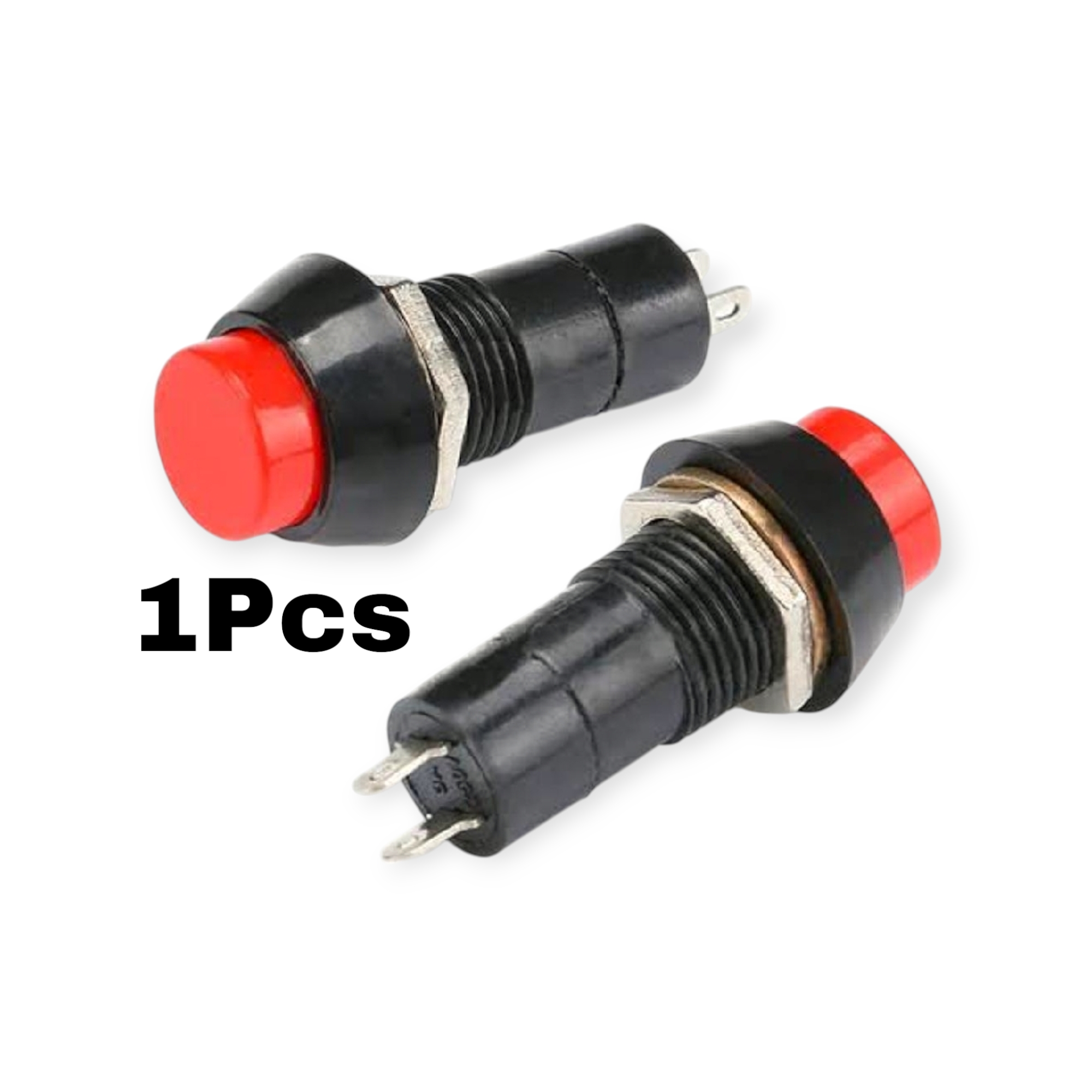Push Button Momentary Switch 2 Pin Plastic 12mm – Self-Lock 3A 150V Red ...