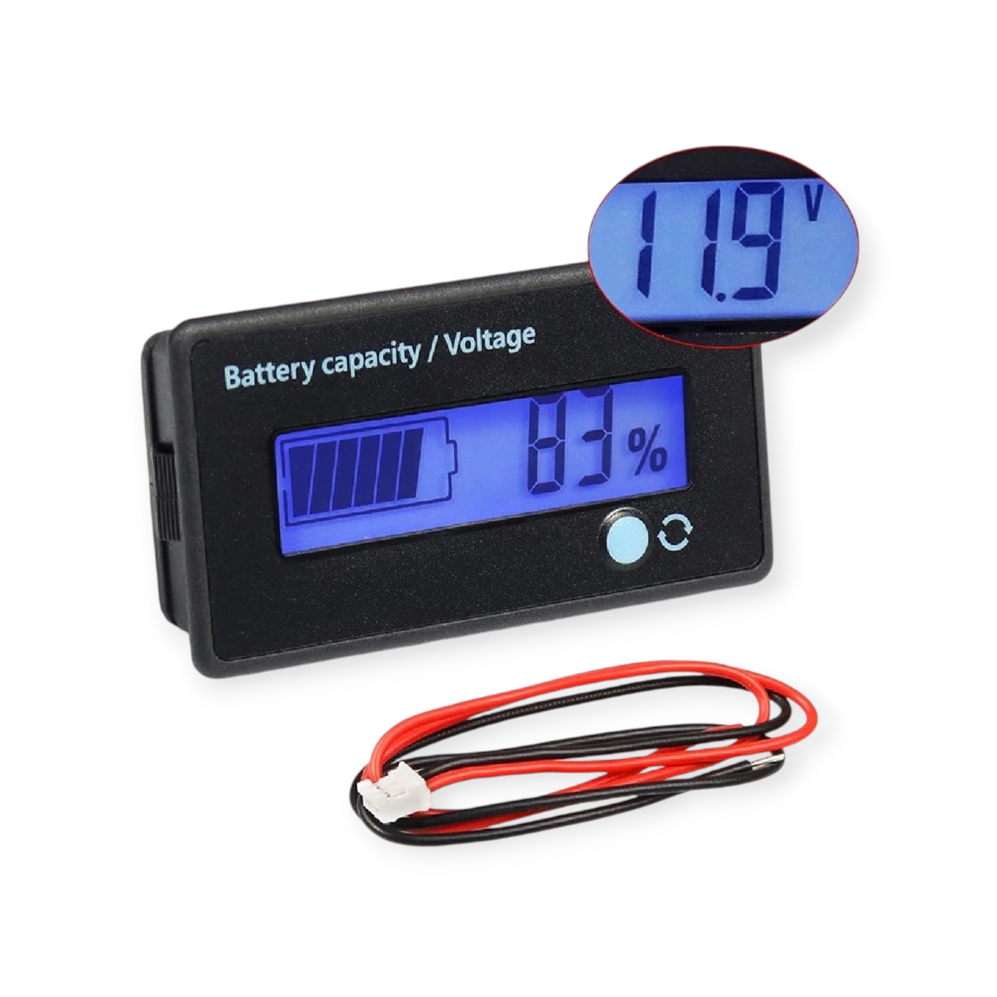 12V/24V/36V/48V Battery Capacity Indicator LCD Display – Blue/Green ...
