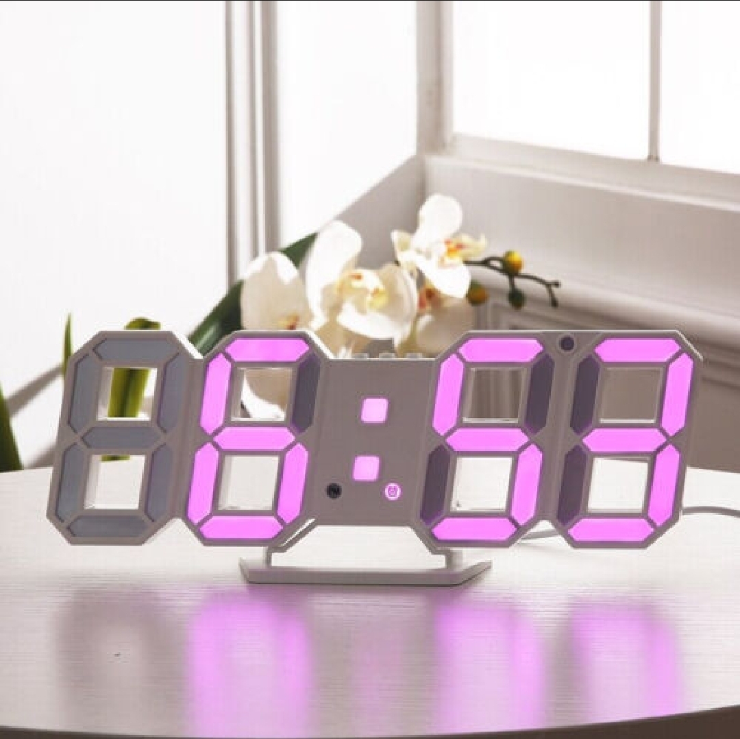 3D LED Digital Wall & Table Clock with Alarm, Date & Temperature ...