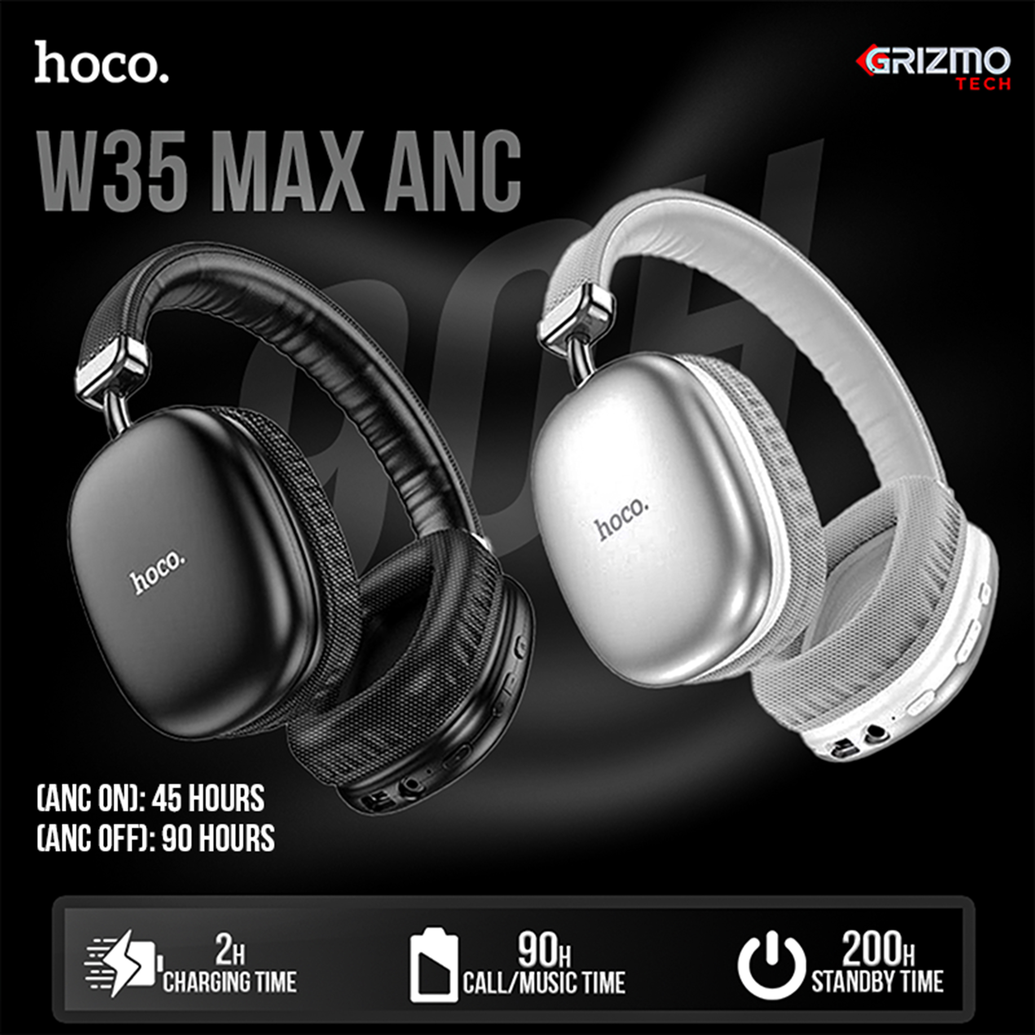 Hoco W35 Max ANC Warless Headphone | Grizmo Tech