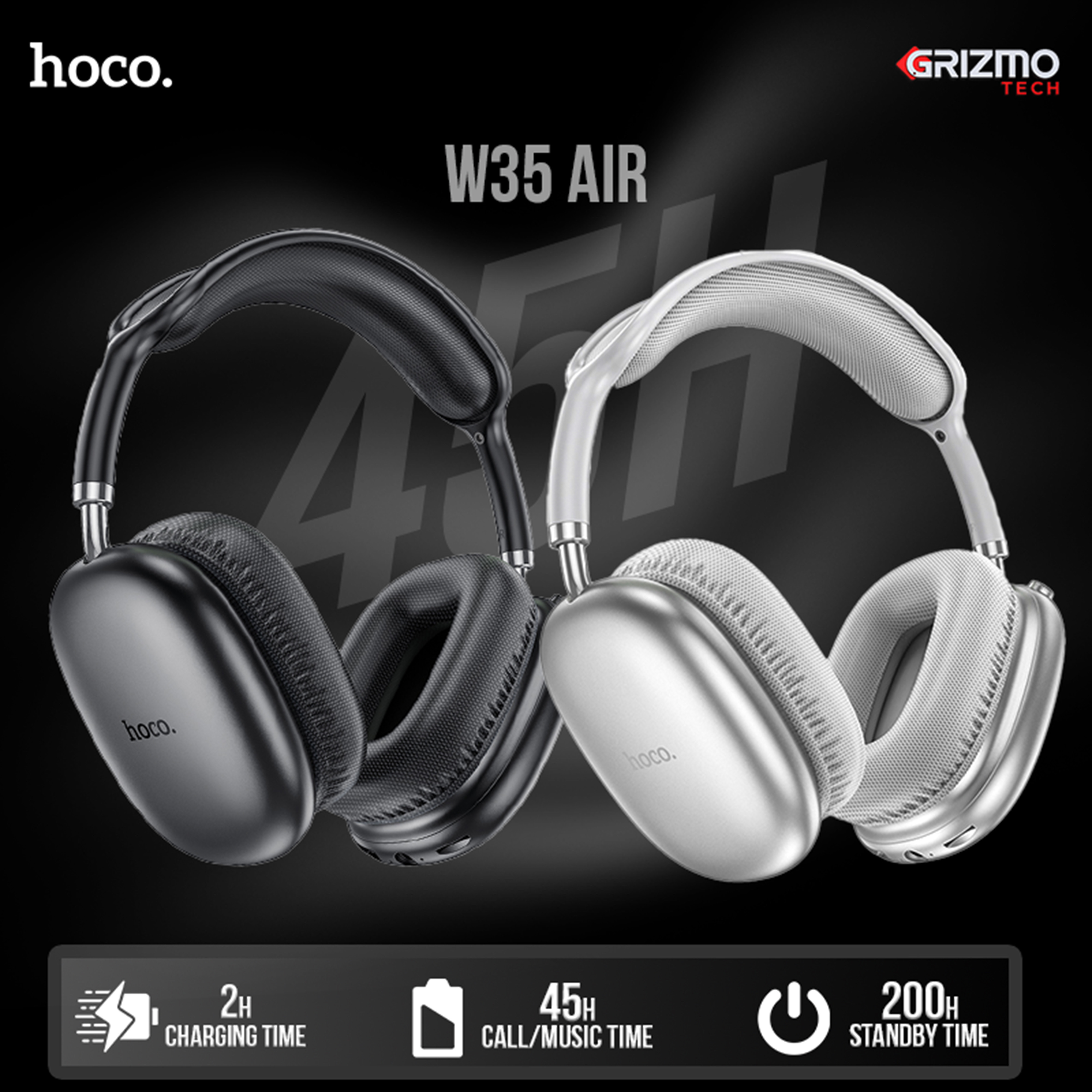 Hoco W35 Air Bluetooth Wireless headphone | Grizmo Tech