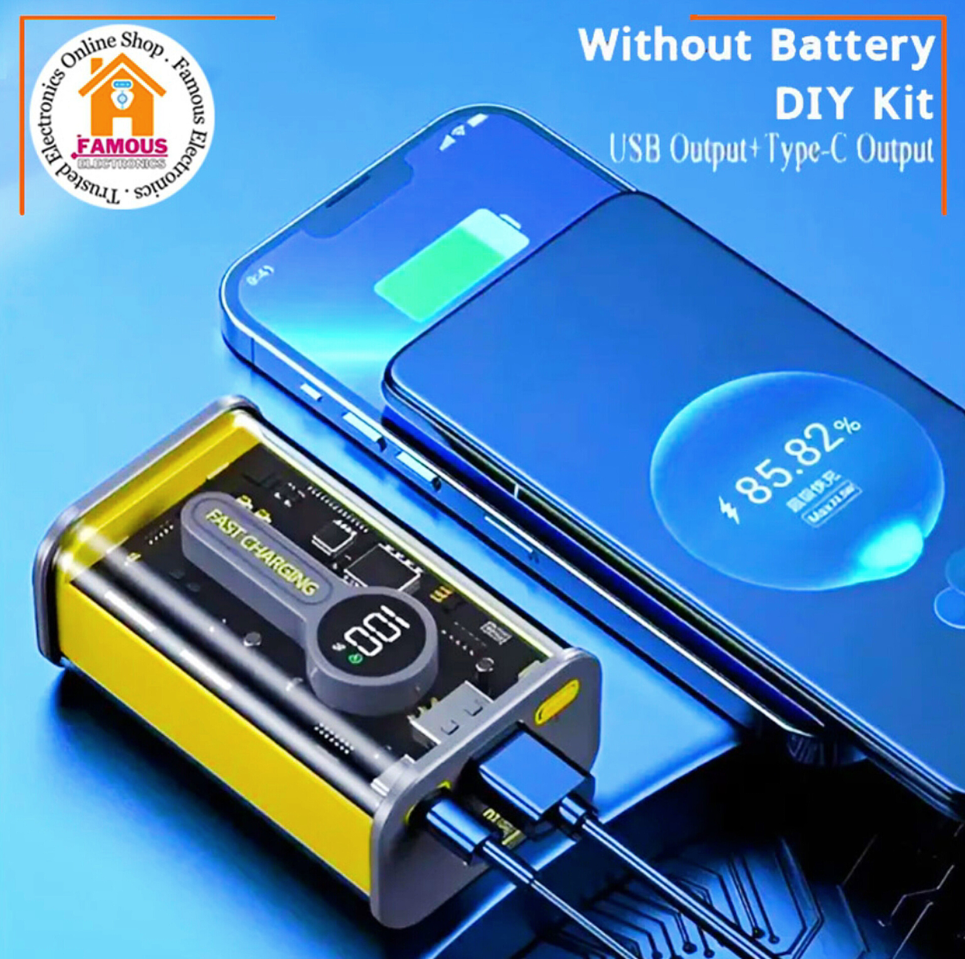 PD22.5W Nothing Power Bank Case Transparent Power Bank Fast Charging External Battery for Mobile ...