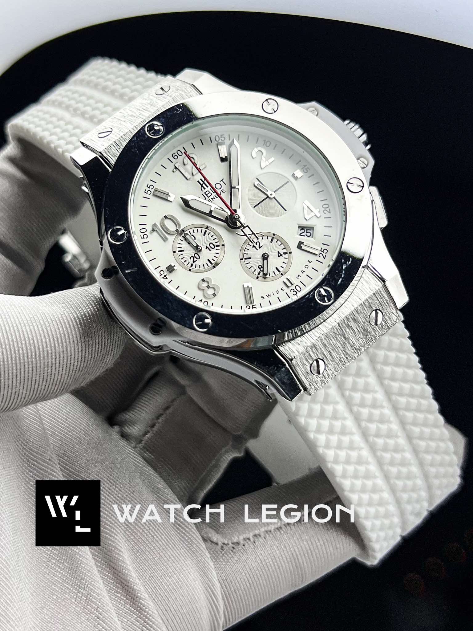HUBLOT BB WHITE BELT SILVER CASE | Watch Legion BD