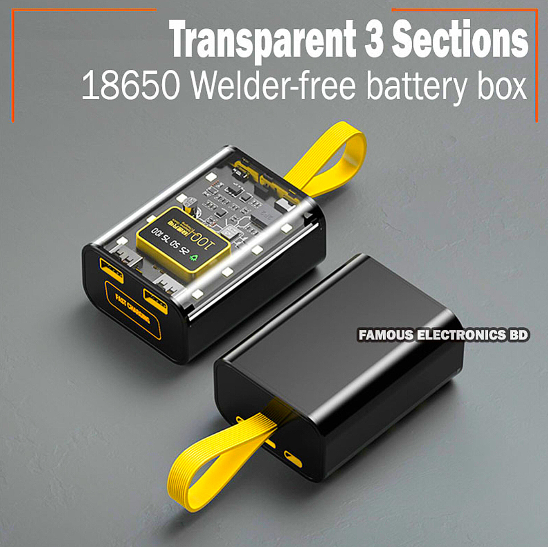 18650 Battery Charger Case Cool DIY Power Bank Box Fast Charging Case ...