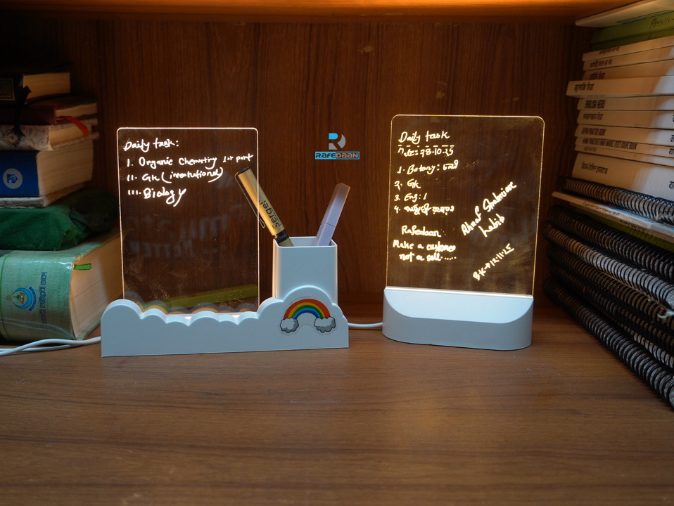 LED Note Board Acrylic Colorful LED Writing Board Night Light Erasable ...