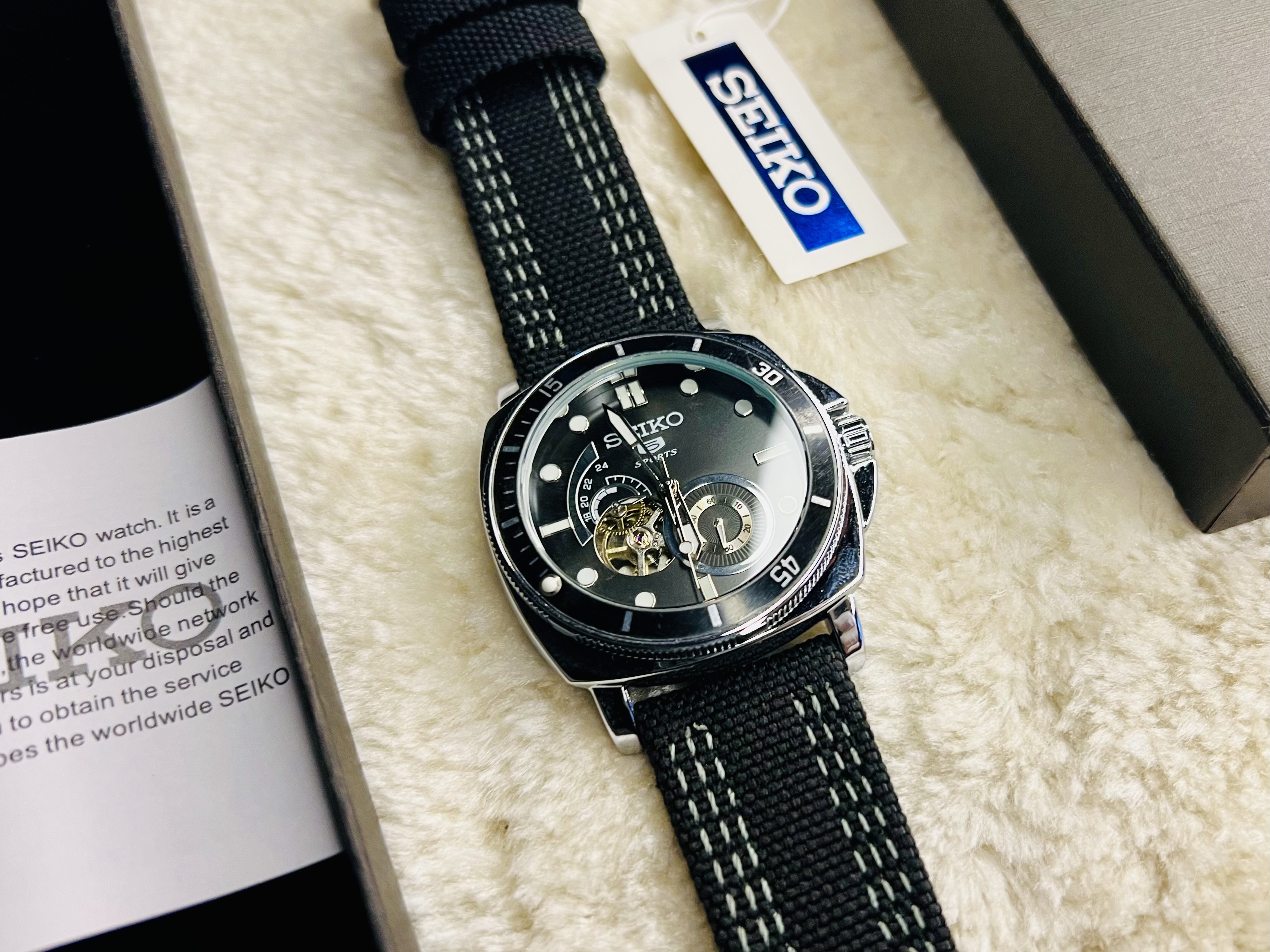 Seiko Mod 5 Sports 1880A Automatic Watch (Black) | Anvoola