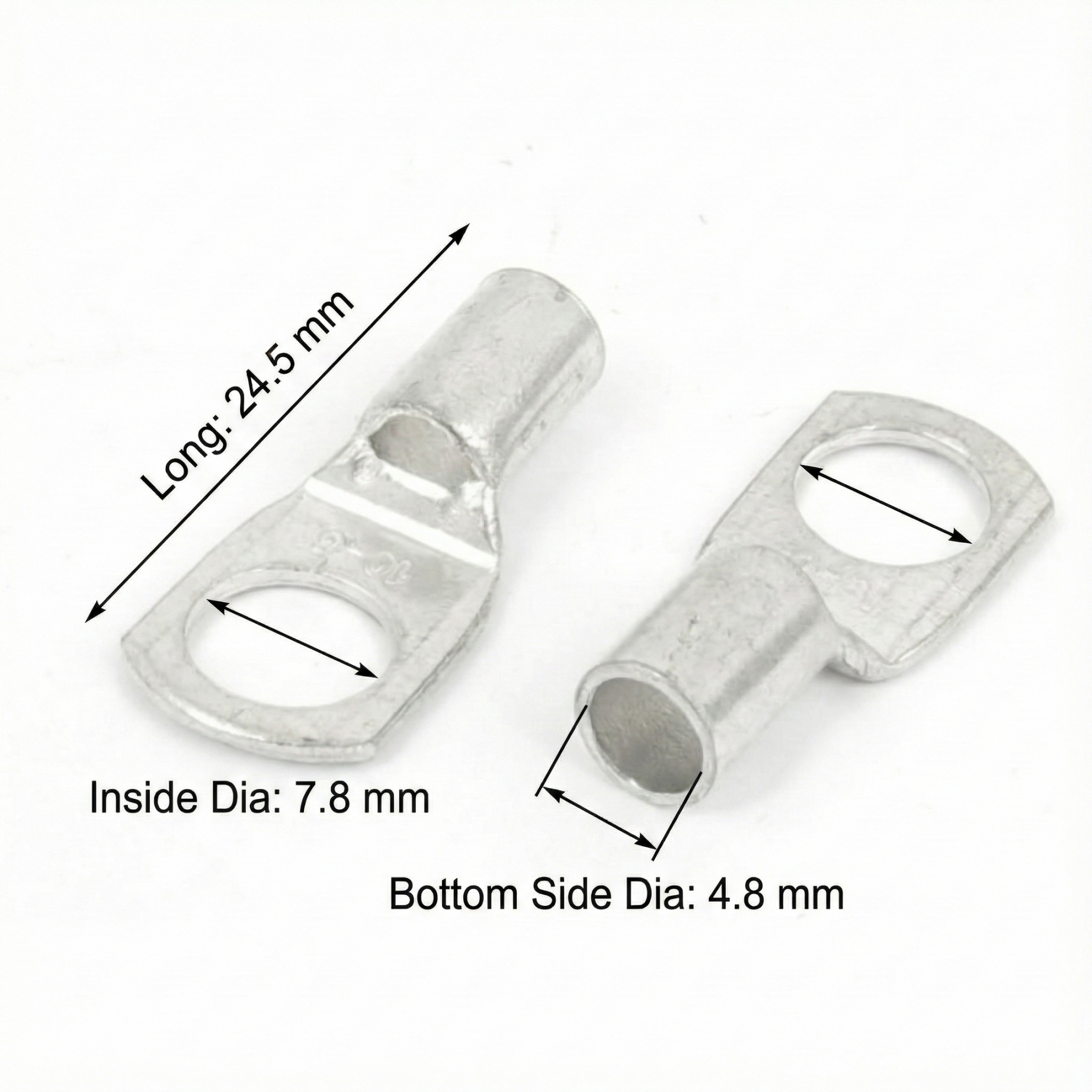 1 pair Copper Tube Ring Terminal Lug | 7.8mm Eye Hole | Heavy-Duty ...