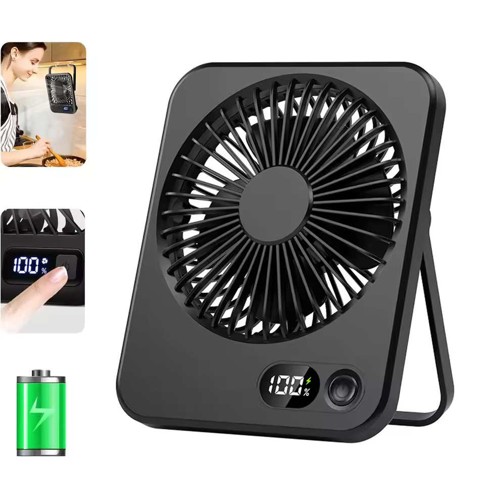 Desk Fan Portable USB Rechargeable Fan 180° Tilt Folding Personal Fan ...