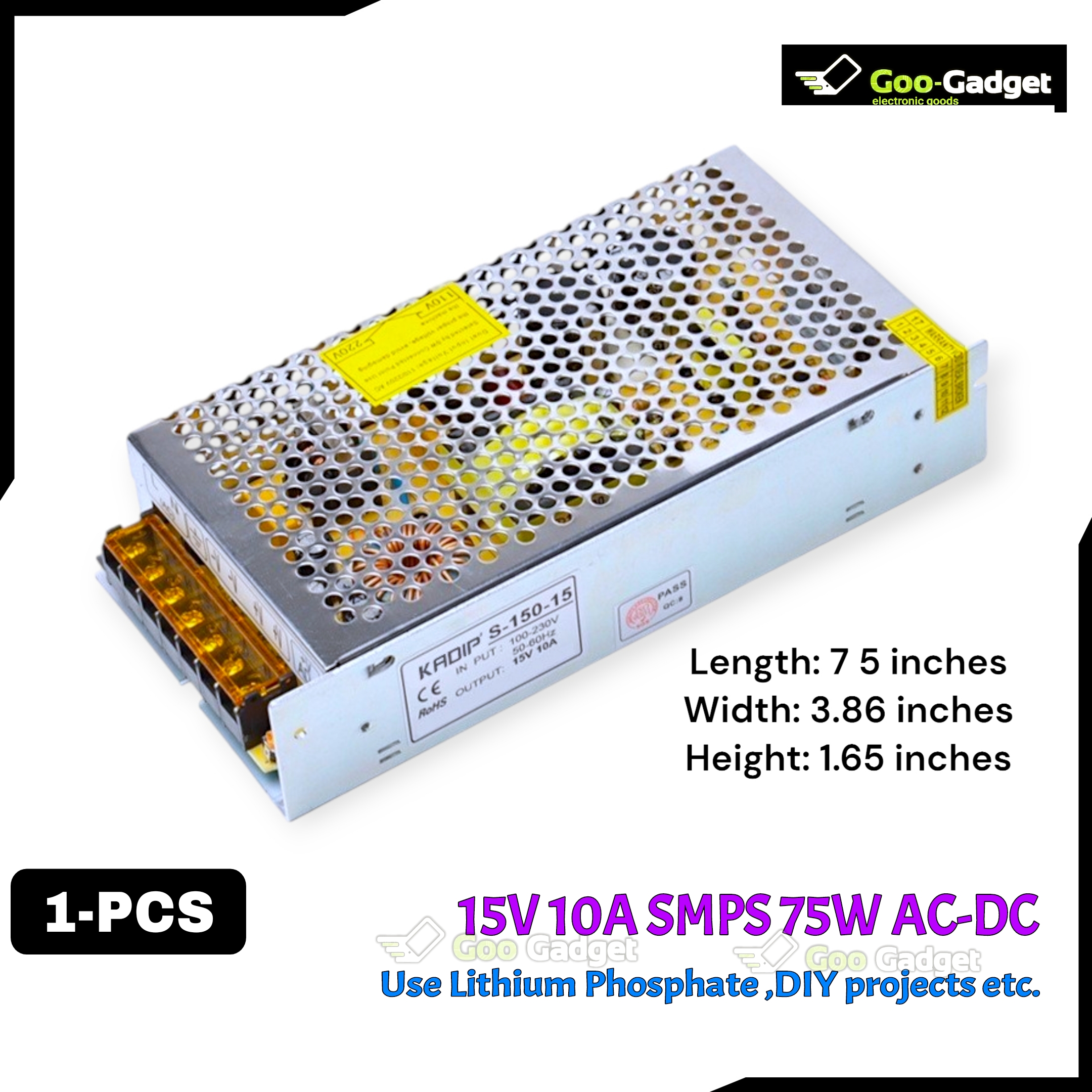 15V 10A 150W SMPS AC to DC Metal Power Supply – Industrial Grade | Goo ...