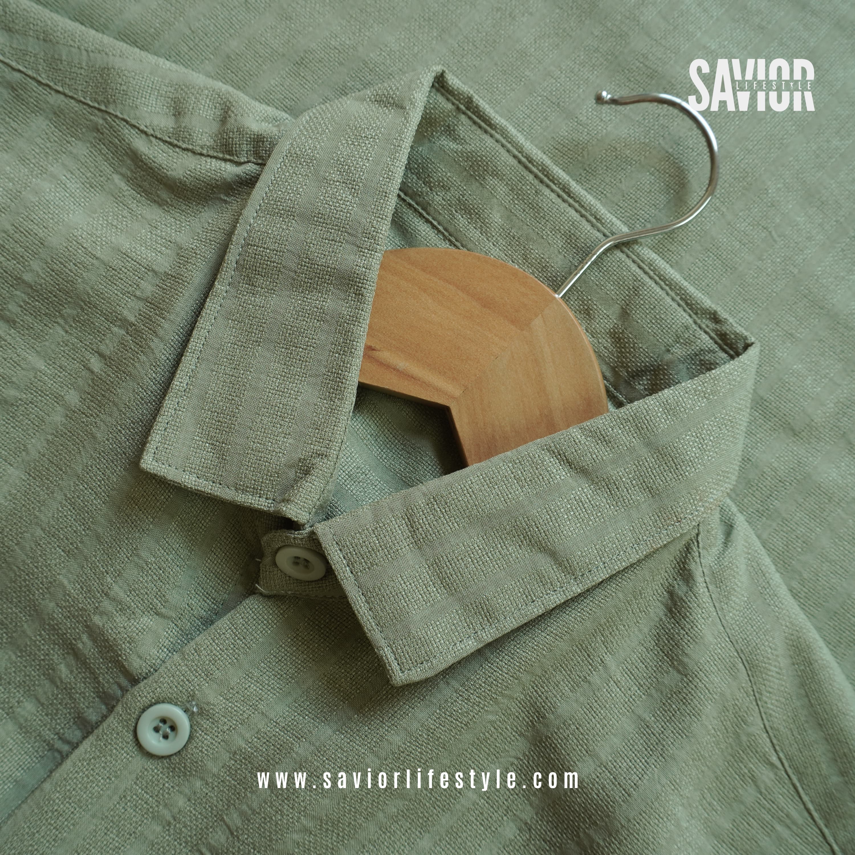 Olive Slub - Old Money Full Sleeve Shirt | Savior Lifestyle