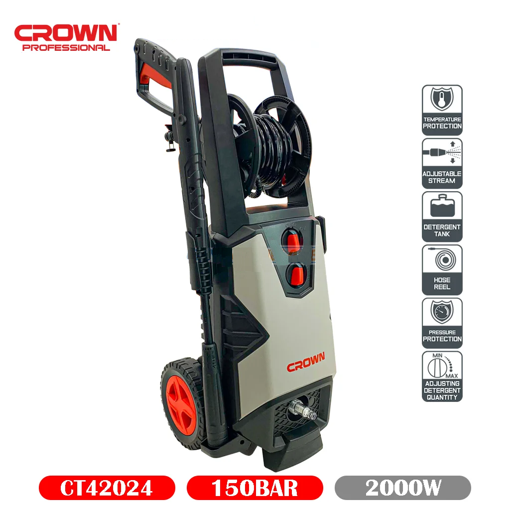 CROWN CT42024,2000W 150bar High Pressure Washer Car Washer Bike Washer ...