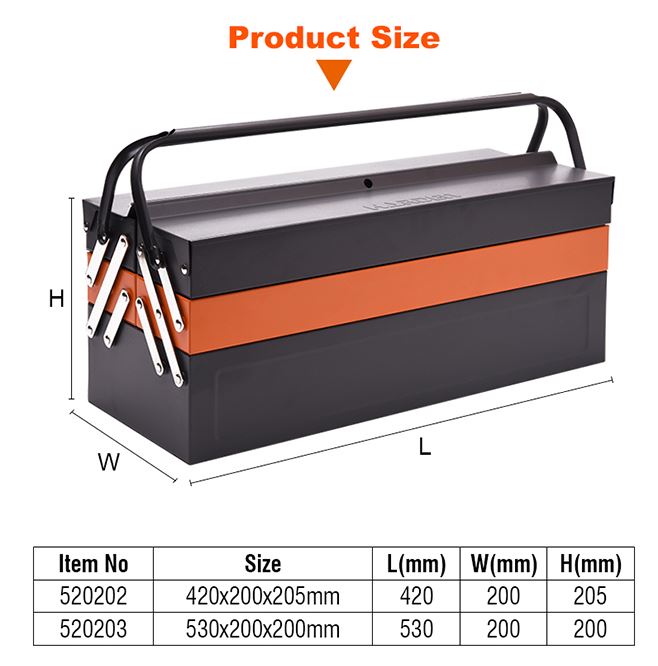 HARDEN 17" Steel Tools Box, Professional 5 Draw Metal Tools Box ...