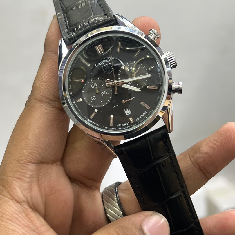 TAG BELT 2 CHRONO SILVER BODY BLK BELT,DIAL SHAJAN | Watch Legion BD